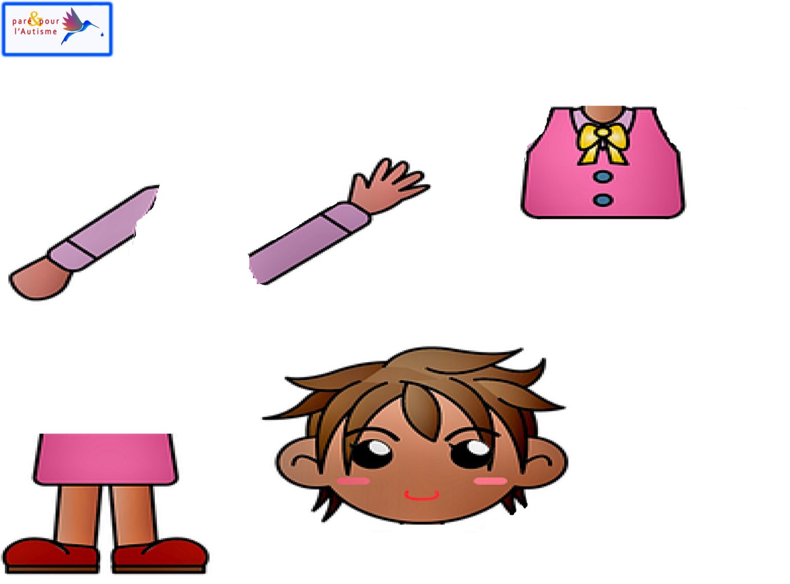 Parties du corps et vêtements associés | Schéma corporel -01